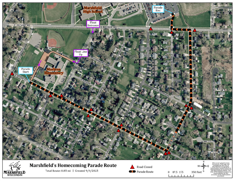 Reminder: Road Closures for Marshfield High School's Homecoming Parade ...