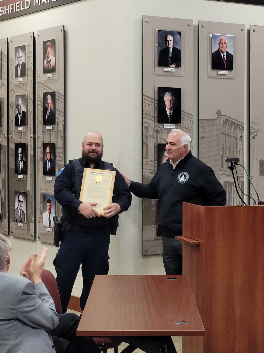 Marshfield Officer Receives 86th District First Responder of the Year ...