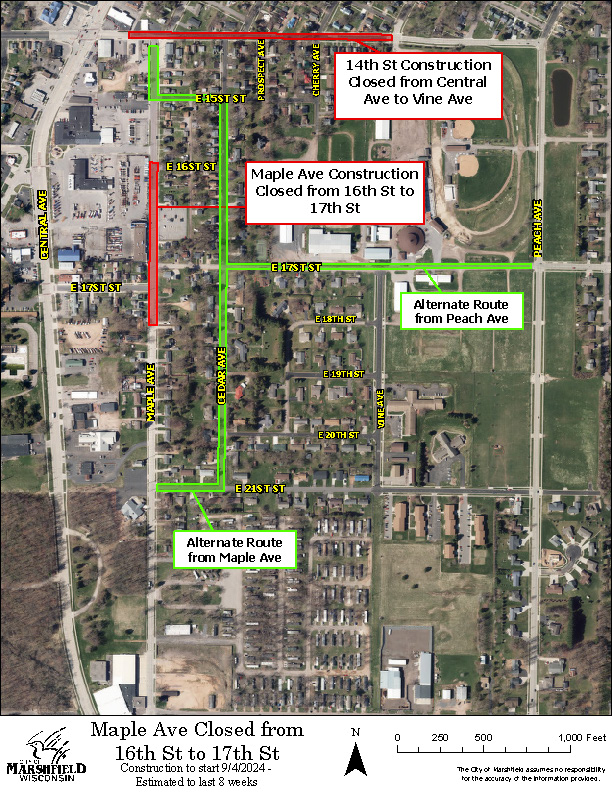City of Marshfield to Start Asphalt Overlay Project on S. Maple Avenue ...